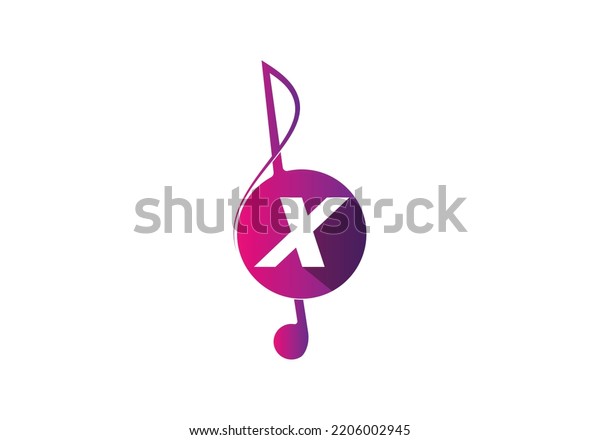 Initial X Monogram Alphabet Musical Note Stock Vector (Royalty Free ...