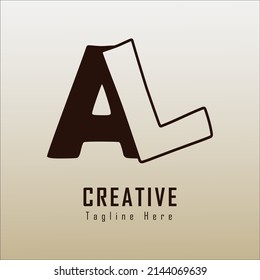 Initials Al Simple Typography Logo Design Stock Vector (Royalty Free ...