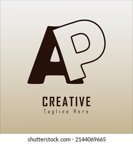 Initials Ap Simple Typography Logo Design Stock Vector (Royalty Free ...