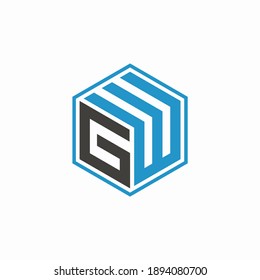 Initials Gw Logo Hexagon Stock Vector (Royalty Free) 1894080700 ...