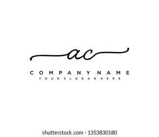 Initials Letter Ac Handwriting Logo Vector Stock Vector (Royalty Free ...