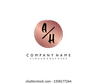 Initials Letter Ah Handwriting Logo Vector Stock Vector (Royalty Free ...