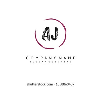 Initials Letter Aj Handwriting Logo Vector Stock Vector (Royalty Free ...