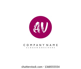 Initials Letter Av Handwriting Logo Vector Stock Vector (Royalty Free ...
