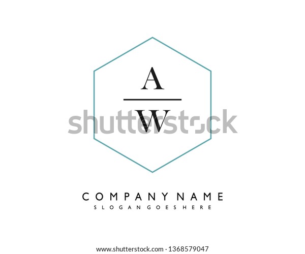 Initials Letter Aw Handwriting Logo Vector Stock Vector (Royalty Free ...