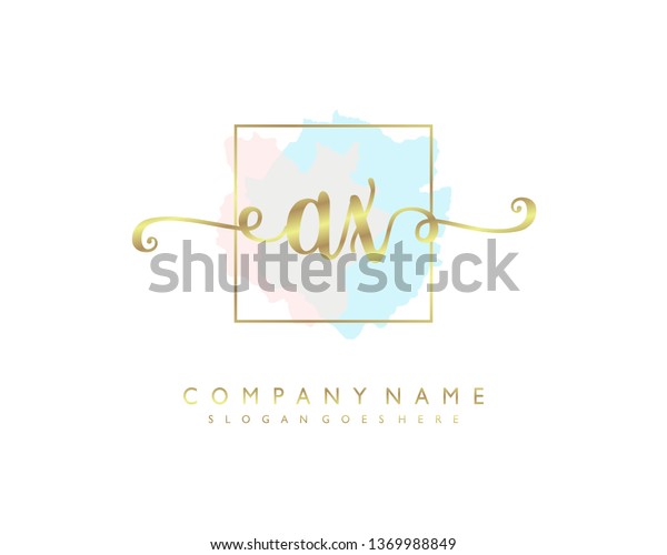 Initials Letter Ax Handwriting Logo Vector Stock Vector (Royalty Free ...