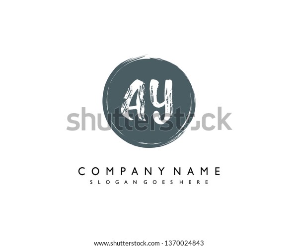 Initials Letter Ay Handwriting Logo Vector Stock Vector (Royalty Free ...