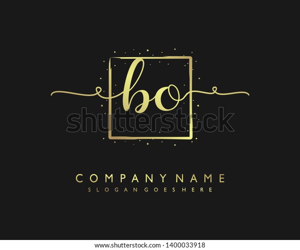 Initials Letter Bo Handwriting Logo Vector Stock Vector (Royalty Free ...