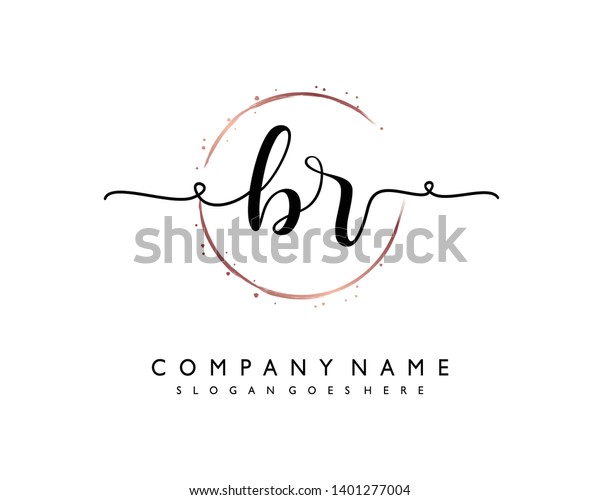 Initials Letter Br Handwriting Logo Vector Stock Vector (Royalty Free ...