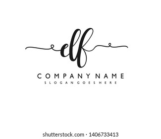 Initials Letter Df Handwriting Logo Vector Stock Vector (Royalty Free ...