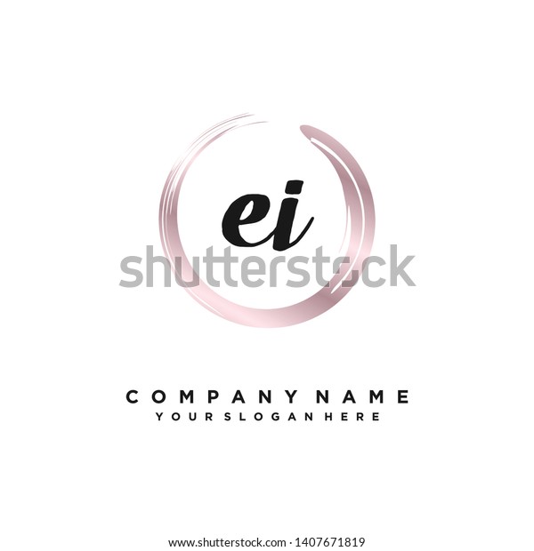 Initials Letter Ei Handwriting Logo Vector Stock Vector (Royalty Free ...