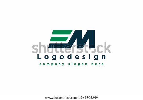 Initials Letter Em Logo Design Vector Stock Vector (Royalty Free ...