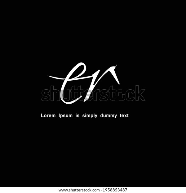 Initials Letter Er Handwriting Logo Vector Stock Vector (Royalty Free ...