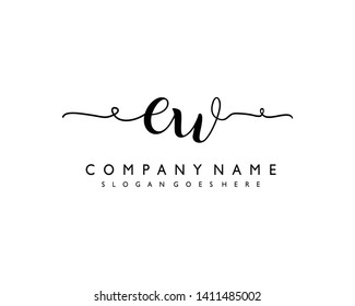 Initials Letter Ew Handwriting Logo Vector Stock Vector (Royalty Free ...