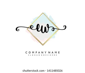 Initials Letter Ew Handwriting Logo Vector Stock Vector (Royalty Free ...