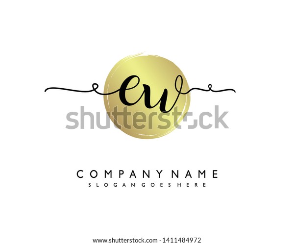 Initials Letter Ew Handwriting Logo Vector Stock Vector (Royalty Free ...