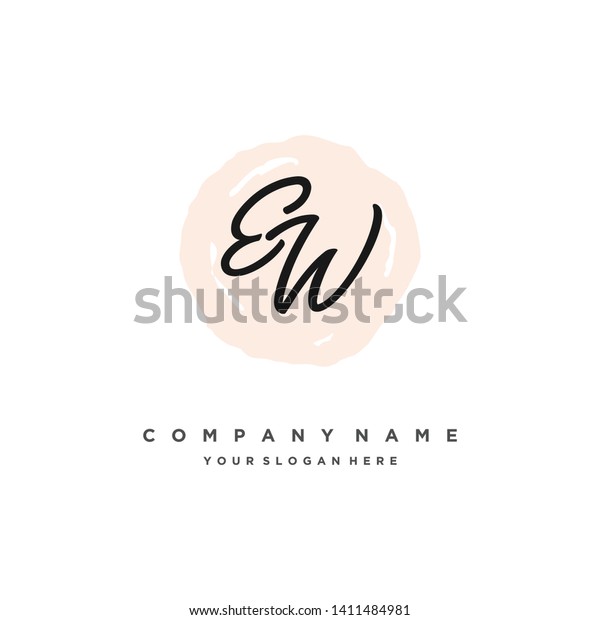 Initials Letter Ew Handwriting Logo Vector Stock Vector (Royalty Free ...