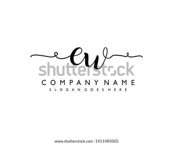 Initials Letter Ew Handwriting Logo Vector Stock Vector (Royalty Free ...