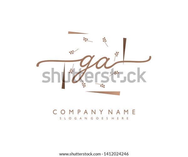 Initials Letter Ga Handwriting Logo Vector Stock Vector (Royalty Free ...