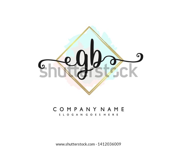 Initials Letter Gb Handwriting Logo Vector Stock Vector (Royalty Free ...