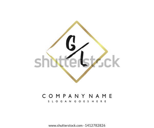 Initials Letter Gl Handwriting Logo Vector Stock Vector (Royalty Free ...