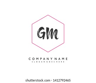 Initials Letter Gm Handwriting Logo Vector Stock Vector (Royalty Free ...