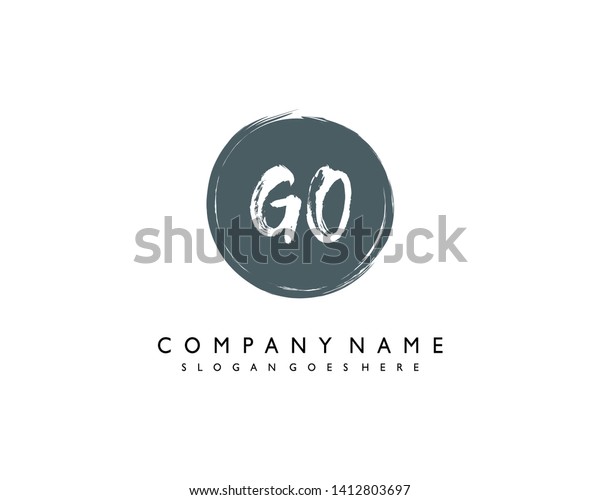 Initials Letter Go Handwriting Logo Vector Stock Vector (Royalty Free ...