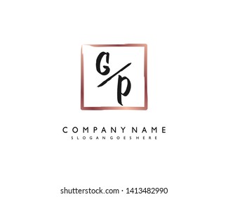 Initials Letter Gp Handwriting Logo Vector Stock Vector (Royalty Free ...