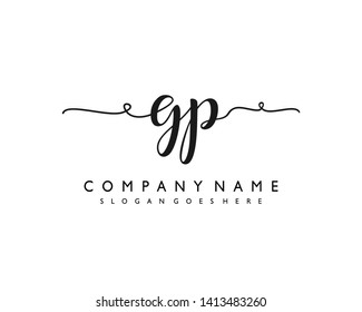 Initials Letter Gp Handwriting Logo Vector: เวกเตอร์สต็อก (ปลอดค่า ...