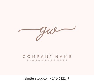 Initials Letter Gw Handwriting Logo Vector Stock Vector (Royalty Free ...