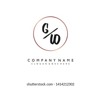 Initials Letter Gw Handwriting Logo Vector Stock Vector (Royalty Free ...