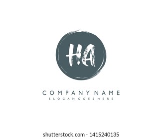 Initials Letter Ha Handwriting Logo Vector Stock Vector (Royalty Free ...