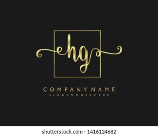 Initials Letter Hg Handwriting Logo Vector Stock Vector (Royalty Free ...