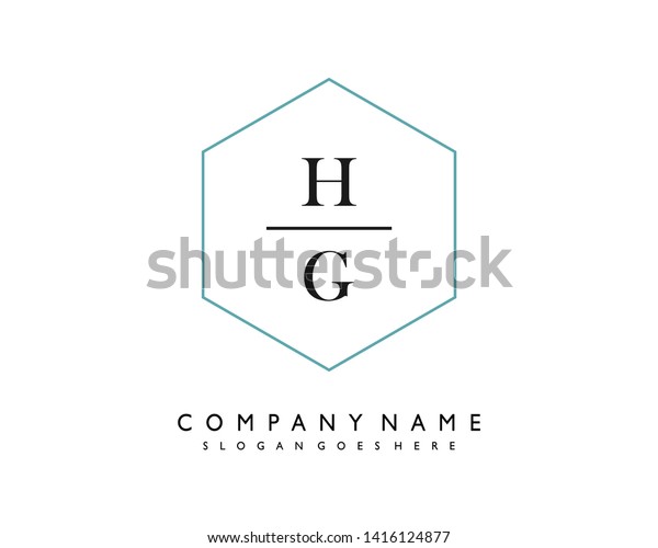 Initials Letter Hg Handwriting Logo Vector Stock Vector (Royalty Free ...