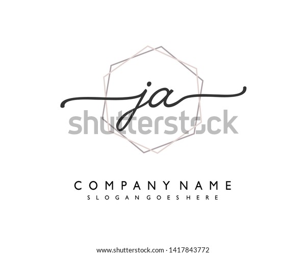 Initials Letter Ja Handwriting Logo Vector Stock Vector (Royalty Free ...