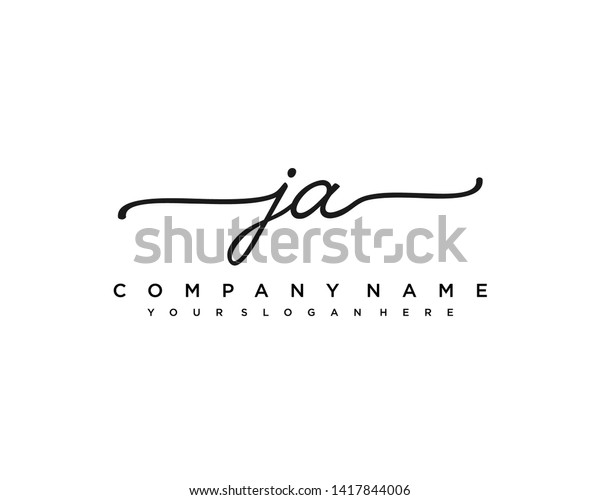 Initials Letter Ja Handwriting Logo Vector Stock Vector (Royalty Free ...