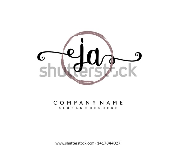 Initials Letter Ja Handwriting Logo Vector 스톡 벡터(로열티 프리) 1417844027 ...