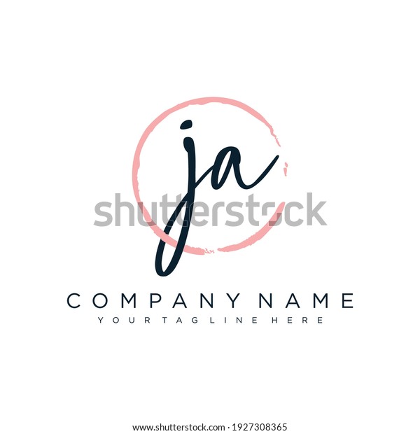 Initials Letter Ja Handwriting Logo Vector: เวกเตอร์สต็อก (ปลอดค่า ...