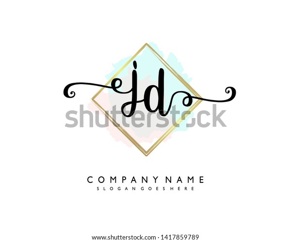 Initials Letter Jd Handwriting Logo Vector Stock Vector (Royalty Free ...