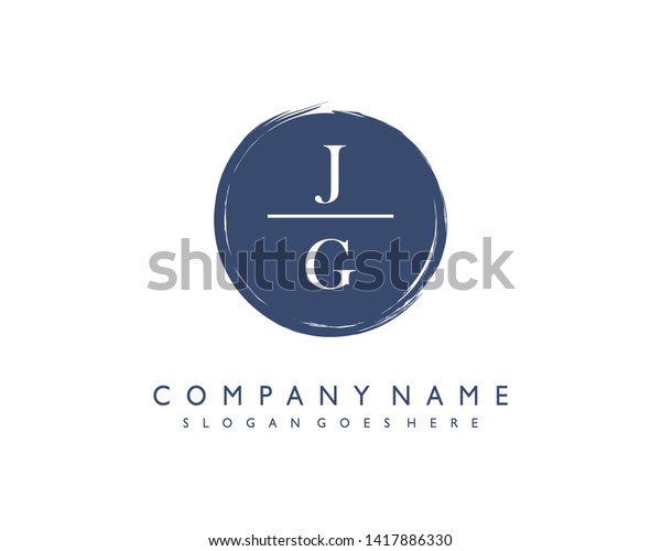 Initials Letter Jg Handwriting Logo Vector Stock Vector (Royalty Free ...