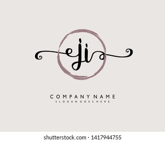 Initials Letter Ji Handwriting Logo Vector Stock Vector (Royalty Free ...