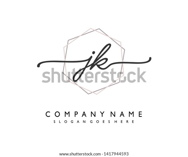 Initials Letter Jk Handwriting Logo Vector Stock Vector (Royalty Free ...