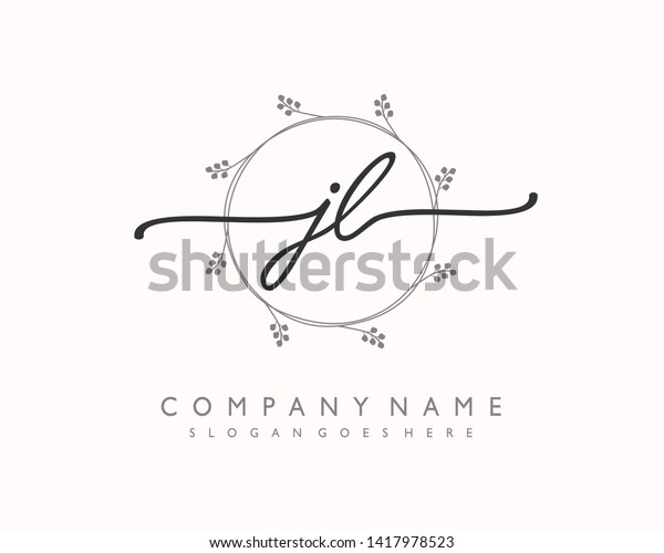 Initials Letter Jl Handwriting Logo Vector Stock Vector (Royalty Free ...