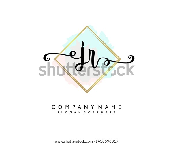 Initials Letter Jr Handwriting Logo Vector Stock Vector (Royalty Free ...
