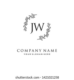 Initials Letter Jw Handwriting Logo Vector Stock Vector (Royalty Free ...