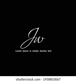 Initials Letter Jw Handwriting Logo Vector Stock Vector (Royalty Free ...