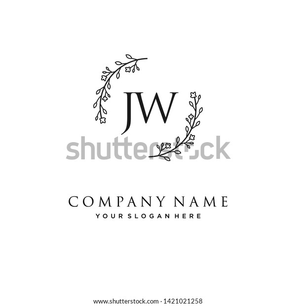 Initials Letter Jw Handwriting Logo Vector Stock Vector (Royalty Free ...