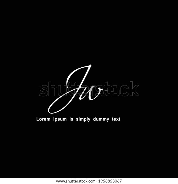 Initials Letter Jw Handwriting Logo Vector Stock Vector (Royalty Free ...