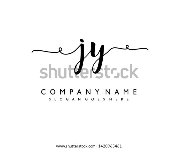 Initials Letter Jy Handwriting Logo Vector Stock Vector (Royalty Free ...