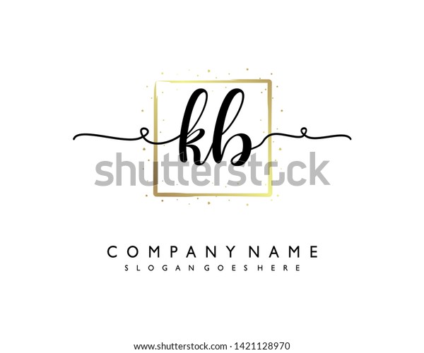 Initials Letter Kb Handwriting Logo Vector Stock Vector (Royalty Free ...